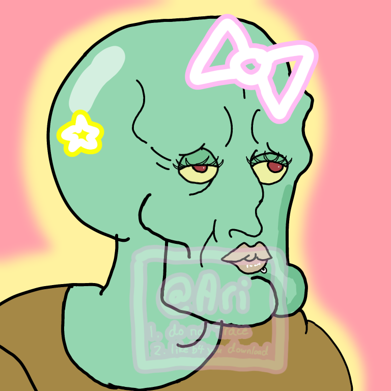 Preppy Squidward fan art - ibisPaint