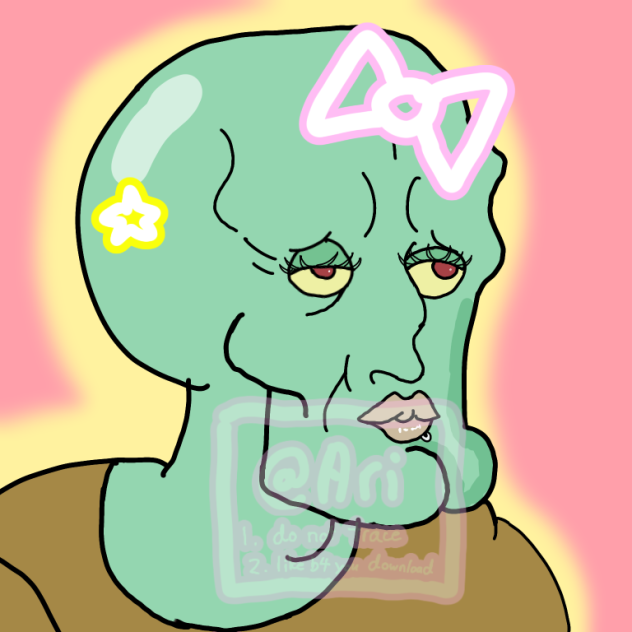 Preppy Squidward fan art - ibisPaint
