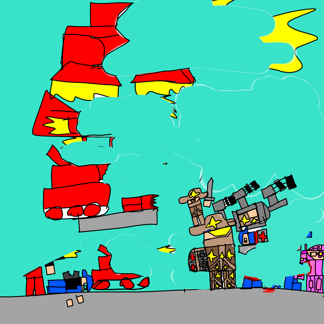 clone armies Vs red boss EP5นะครับ - ibisPaint