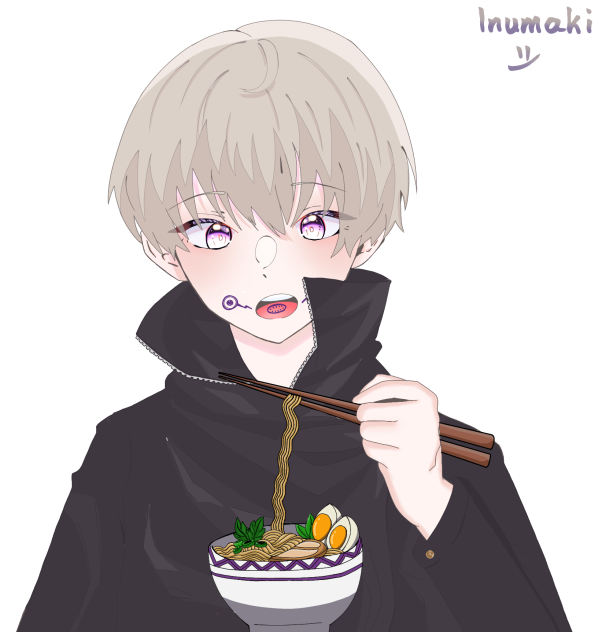 Inumaki eating ramen - ibisPaint