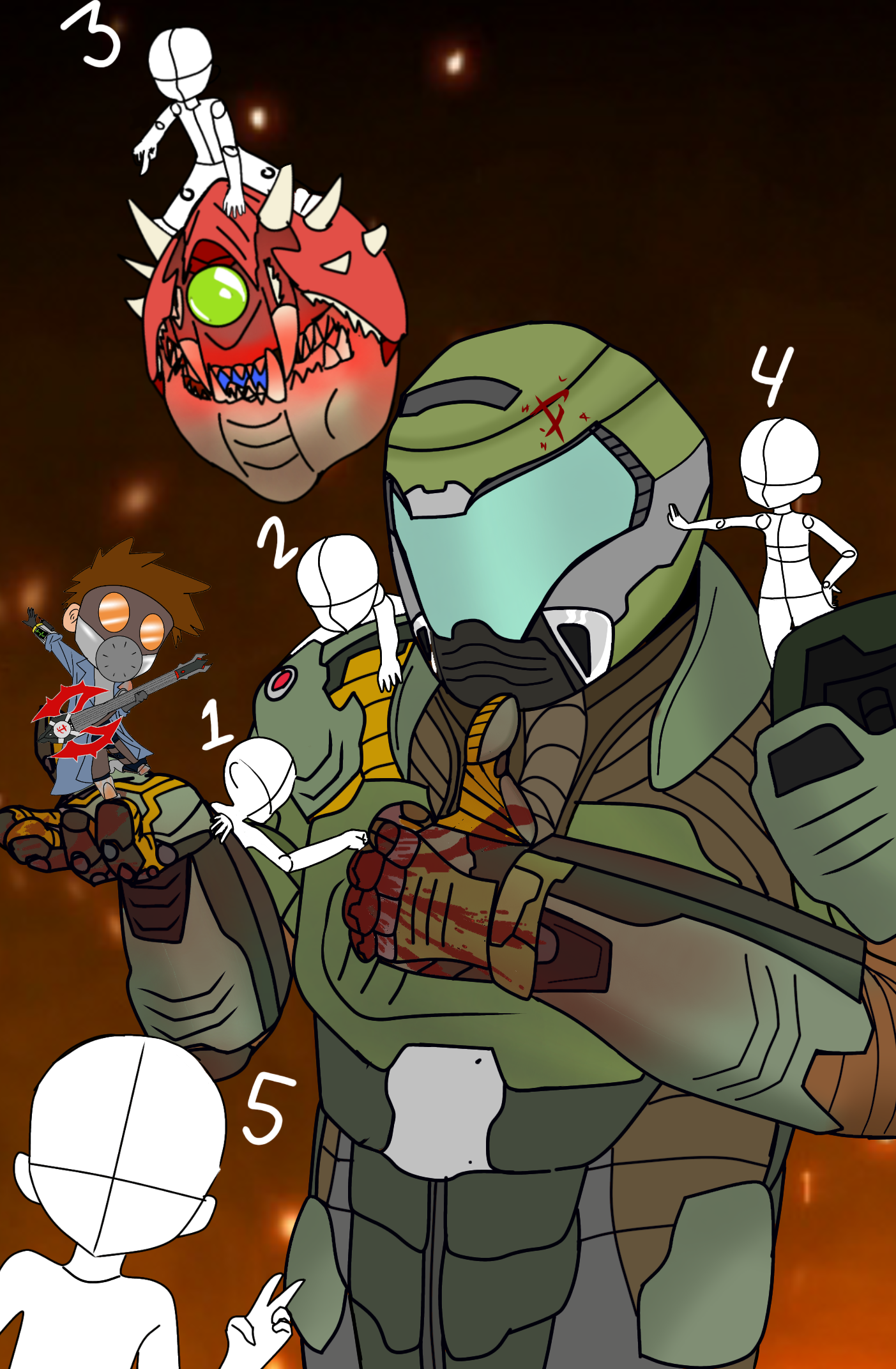 rip and tear collab - ibisPaint