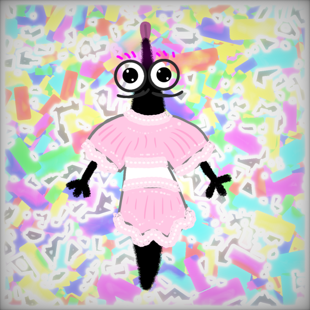 Worm on a string in a maid fit - ibisPaint