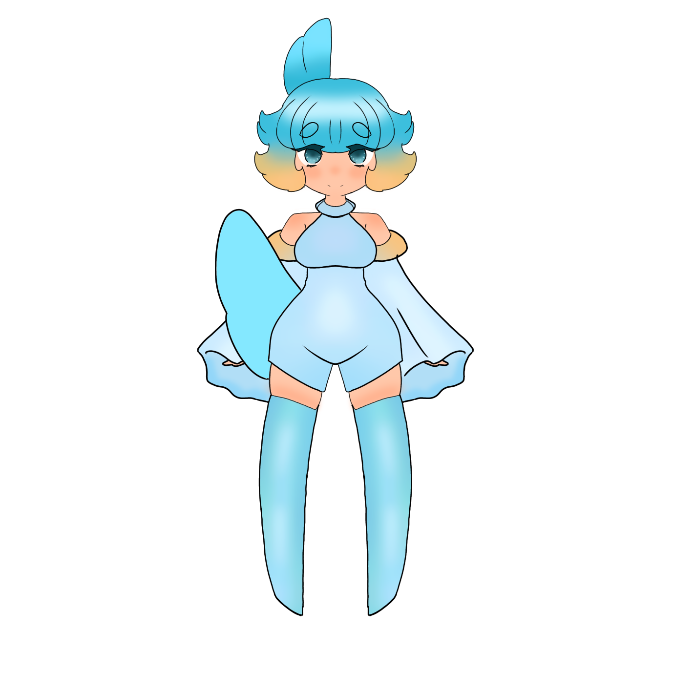 Mudkip gijinka character design process - ibisPaint