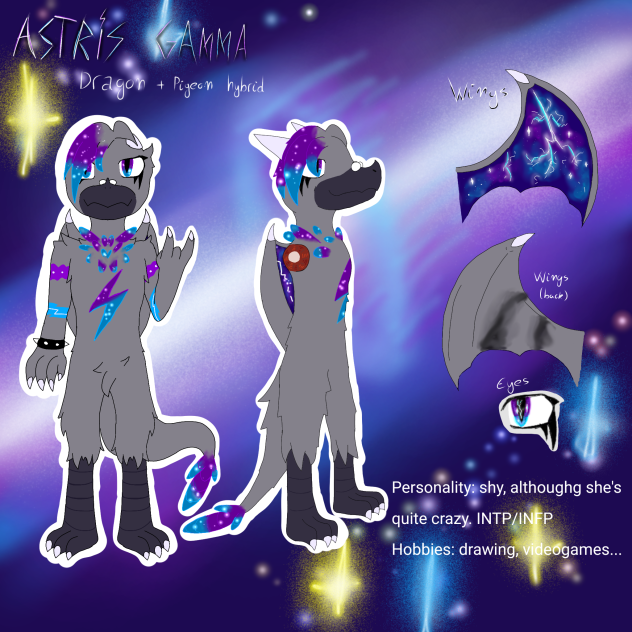 fursona ref sheet- Astris Gamma - ibisPaint
