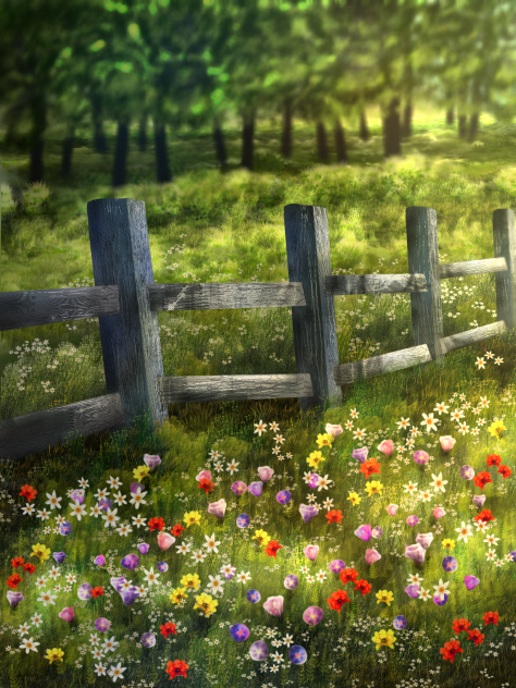 Flowers garden fence - ibisPaint