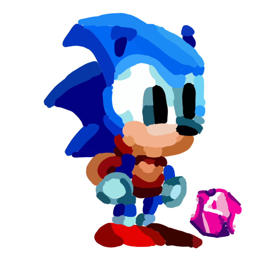 Mini Sonic and stone ilusion - ibisPaint