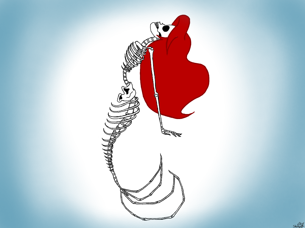 little mermaid skeleton - ibisPaint