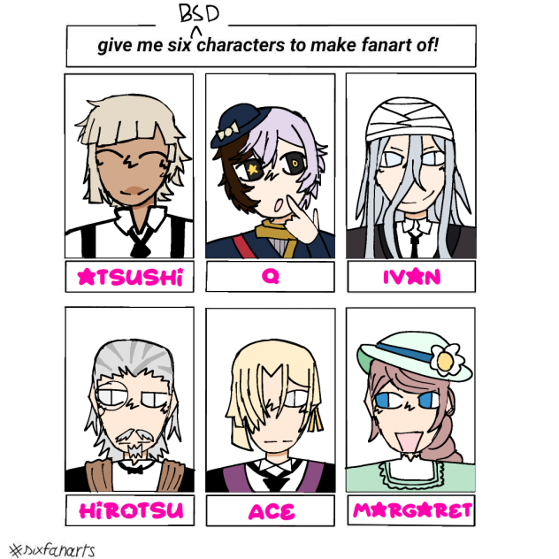 6 bsd characters to make fanart of !! - ibisPaint