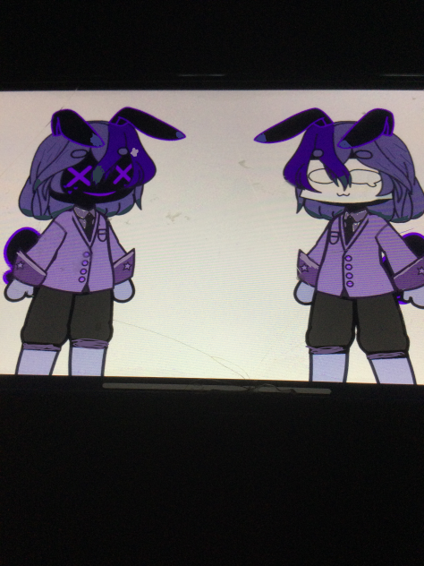 My main oc with the mask and without it - ibisPaint