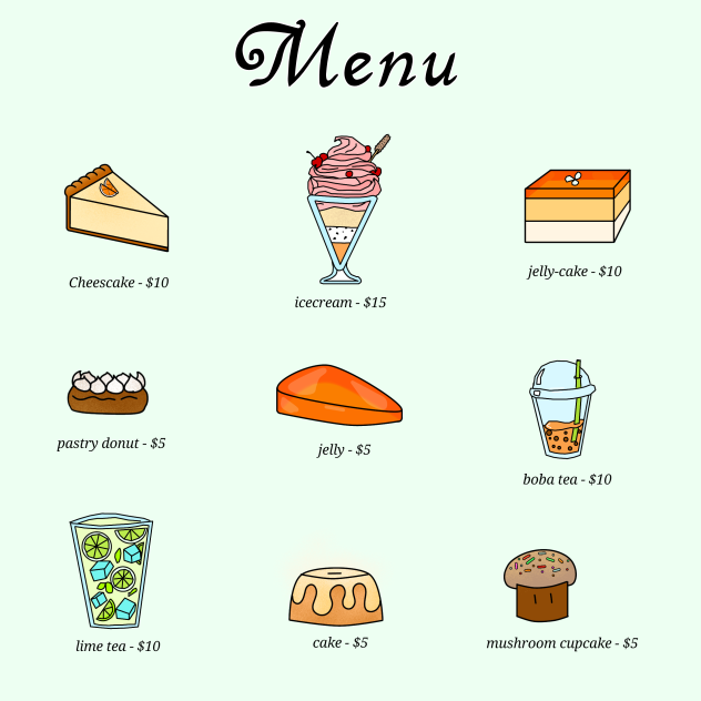 dessert menu - ibisPaint