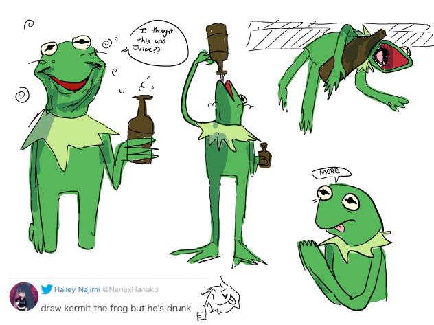 drunk kermit - ibisPaint