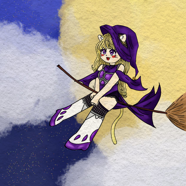 brujita en los cielos de la noche - ibisPaint