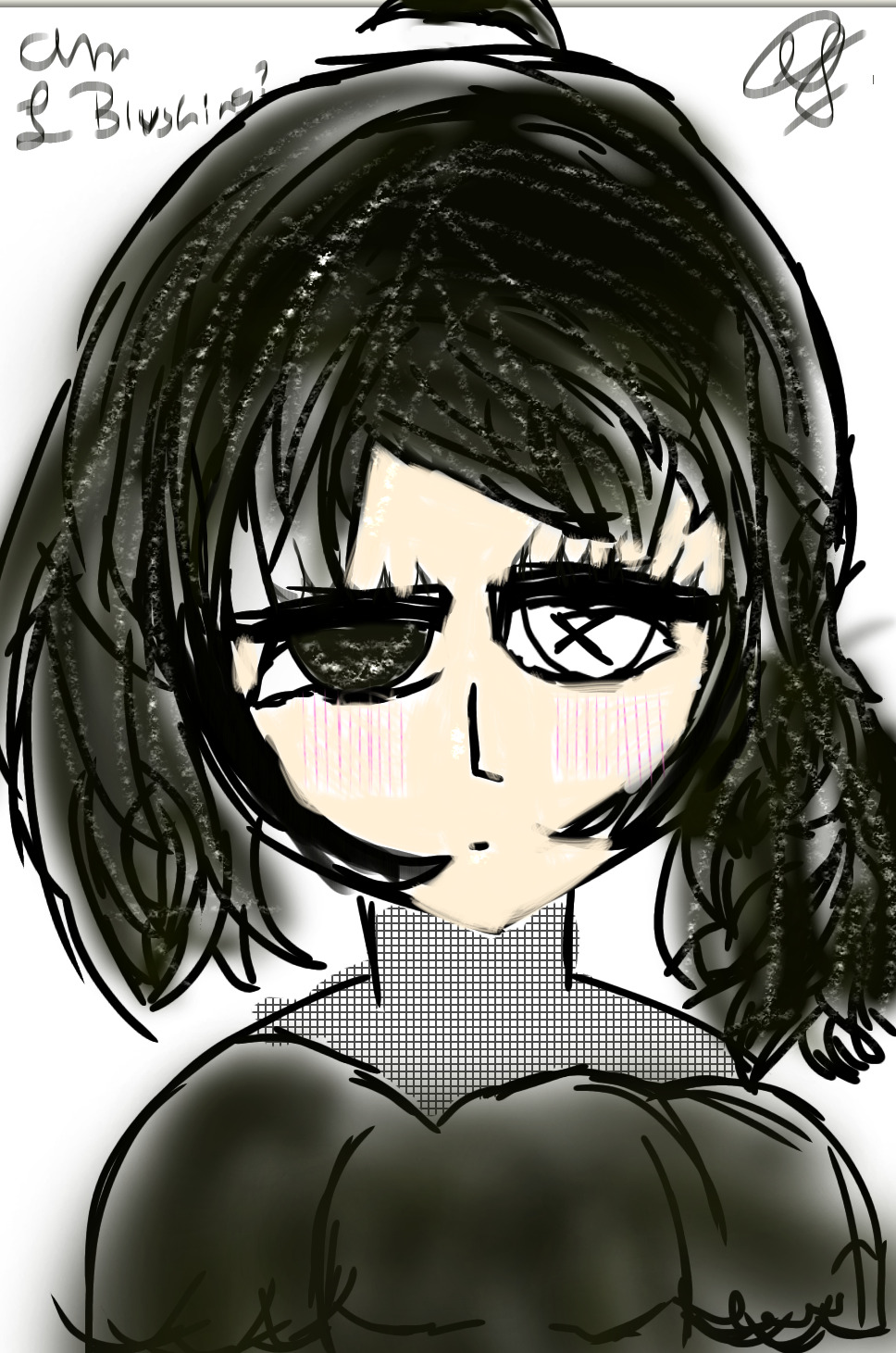 emo girl blushing. - ibisPaint