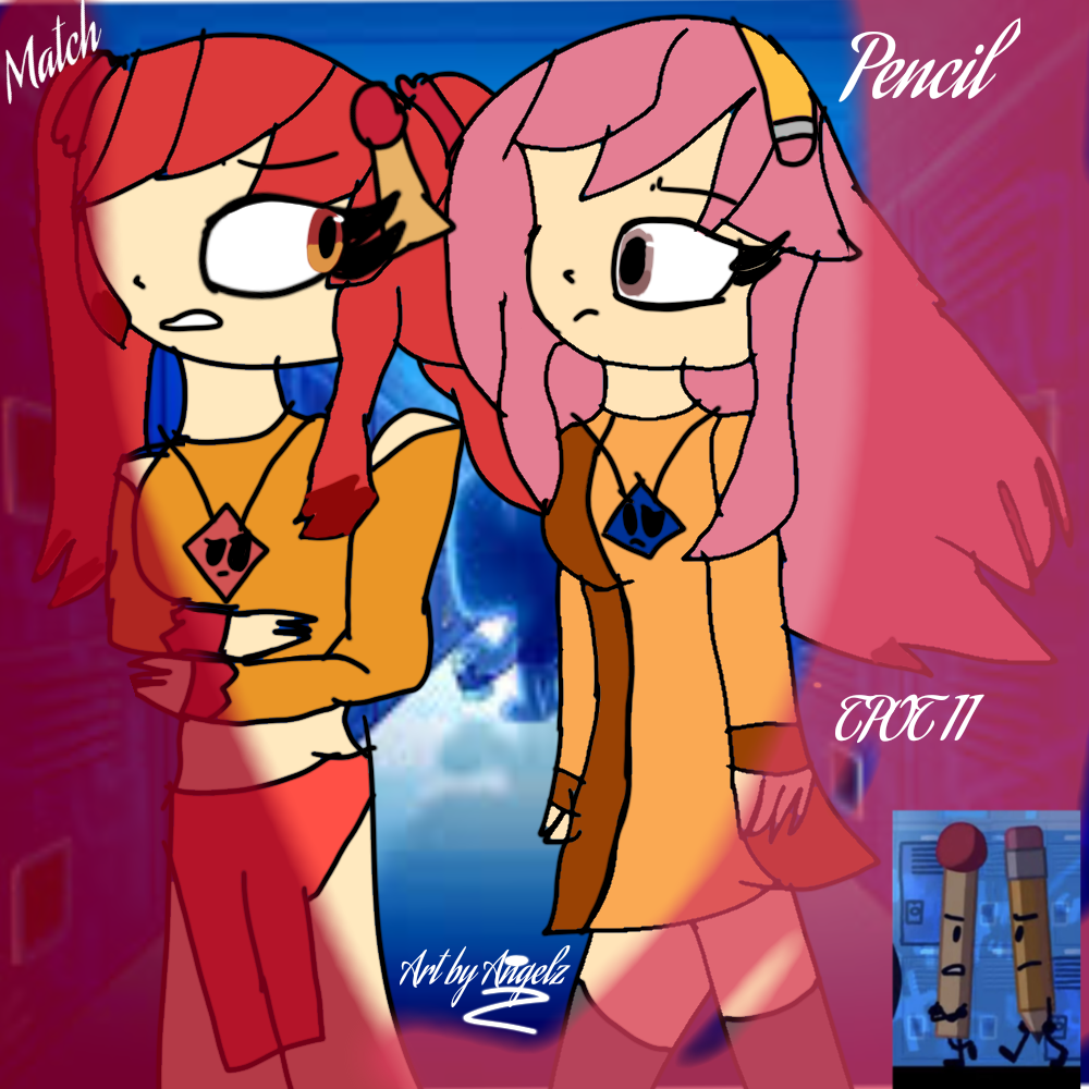 Pencil and Match as humans bfdi tpot - ibisPaint