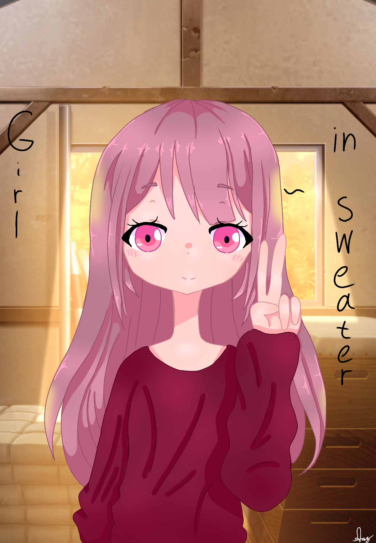 Girl in sweater - ibisPaint