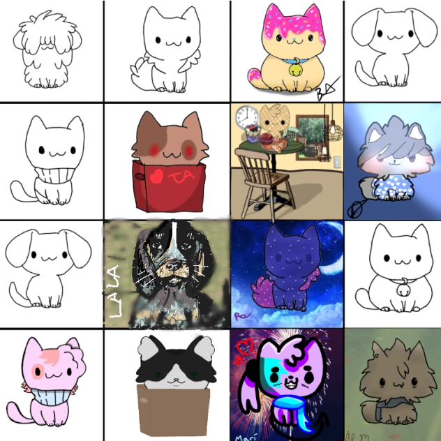 doggie & kitty collab - ibisPaint