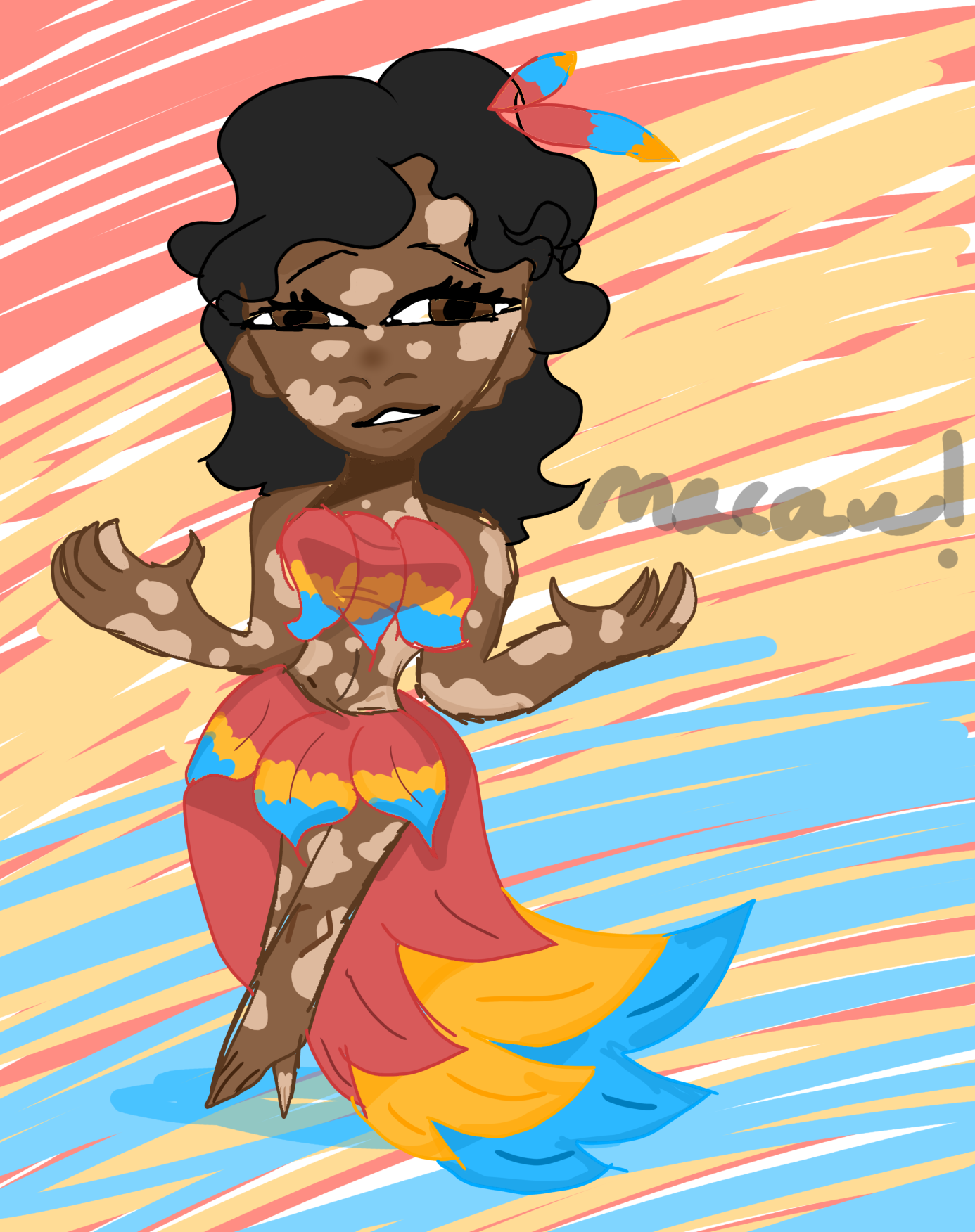 Macaw as a human - ibisPaint