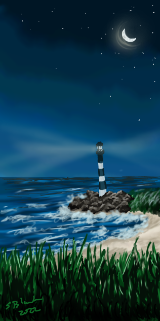 Crescent Moon Lighthouse - ibisPaint