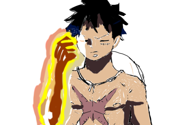 Luffy using red hawk - ibisPaint