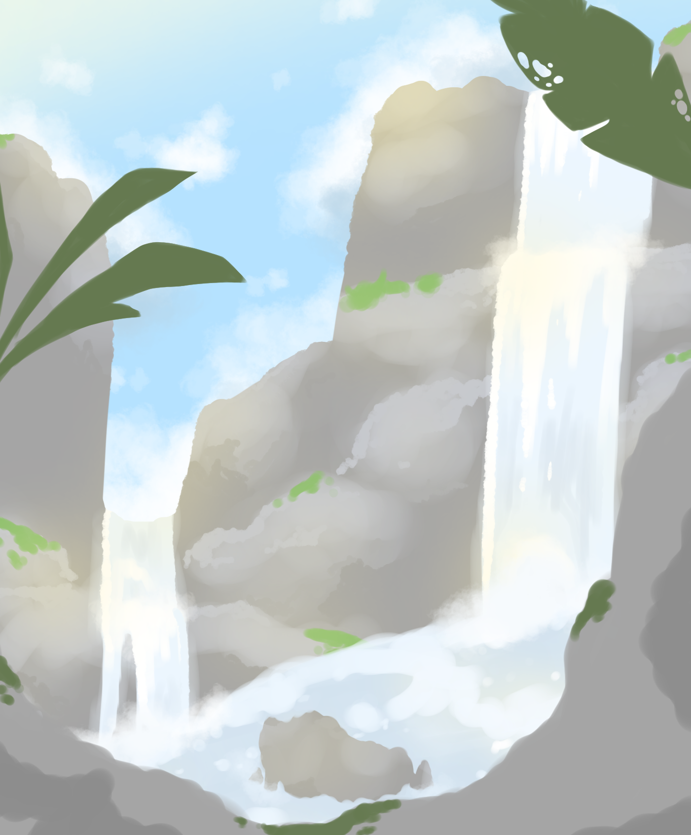 Waterfall bg - ibisPaint