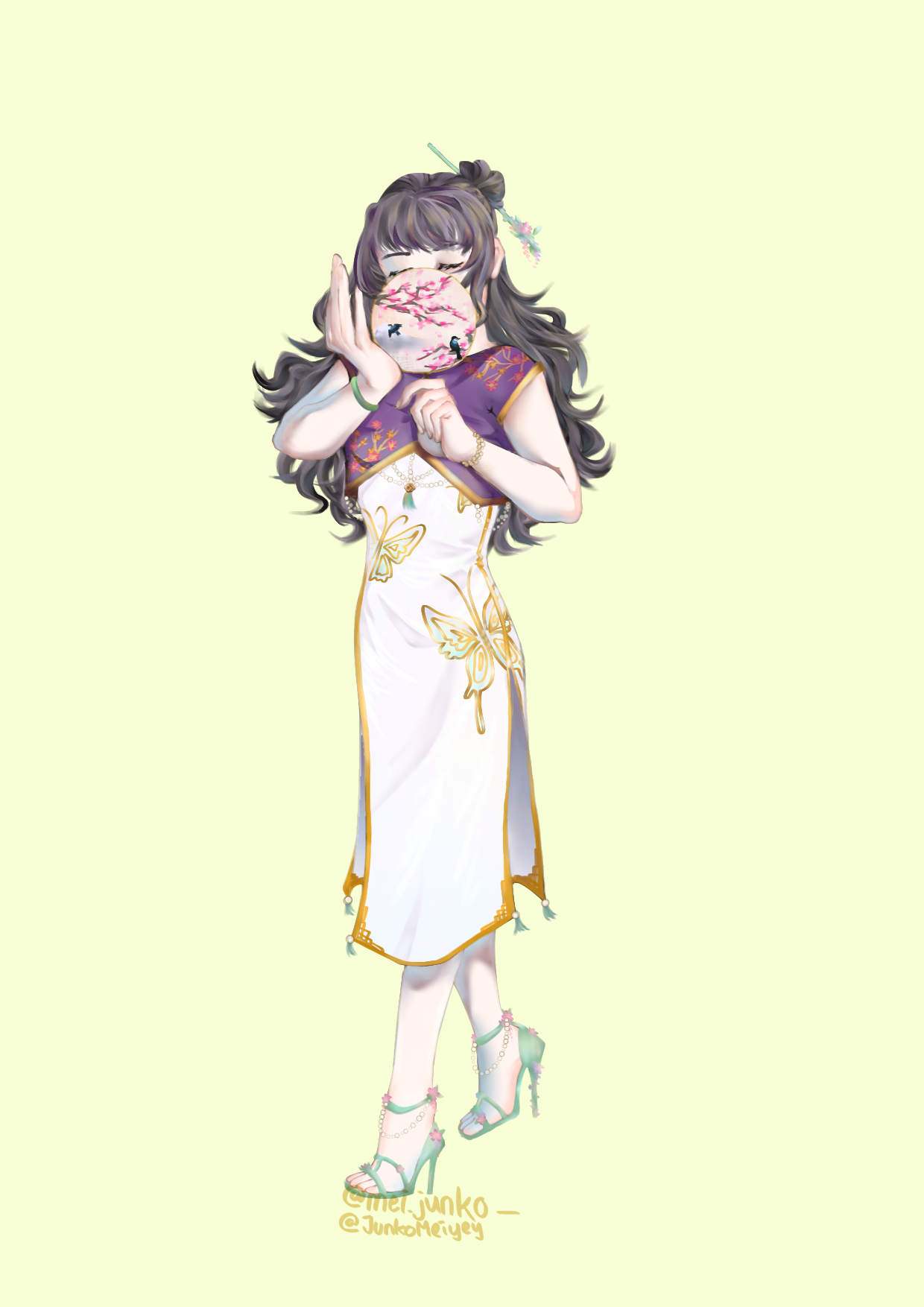 girl with fan - ibisPaint