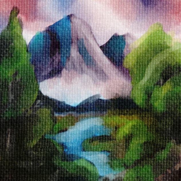 Quiet Mountains River - ibisPaint