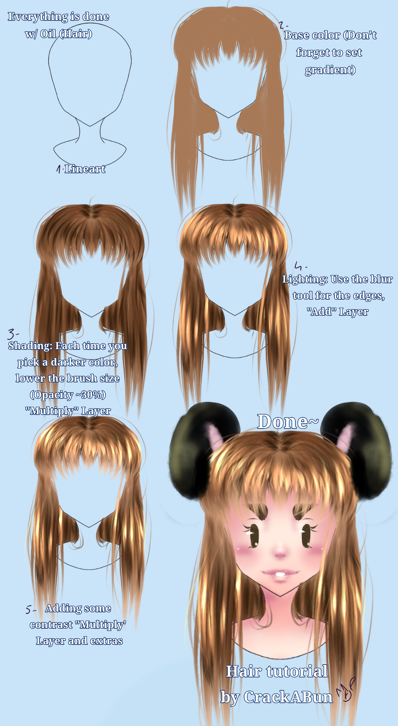 How I do Hair - ibisPaint