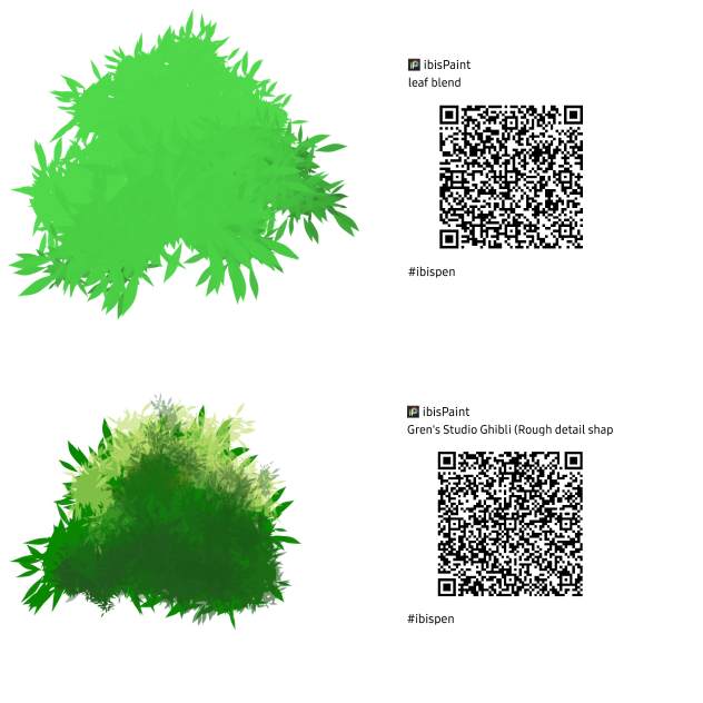 leaves bursh code - ibisPaint