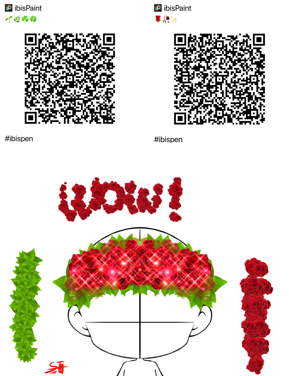 Leaves and roses - ibisPaint