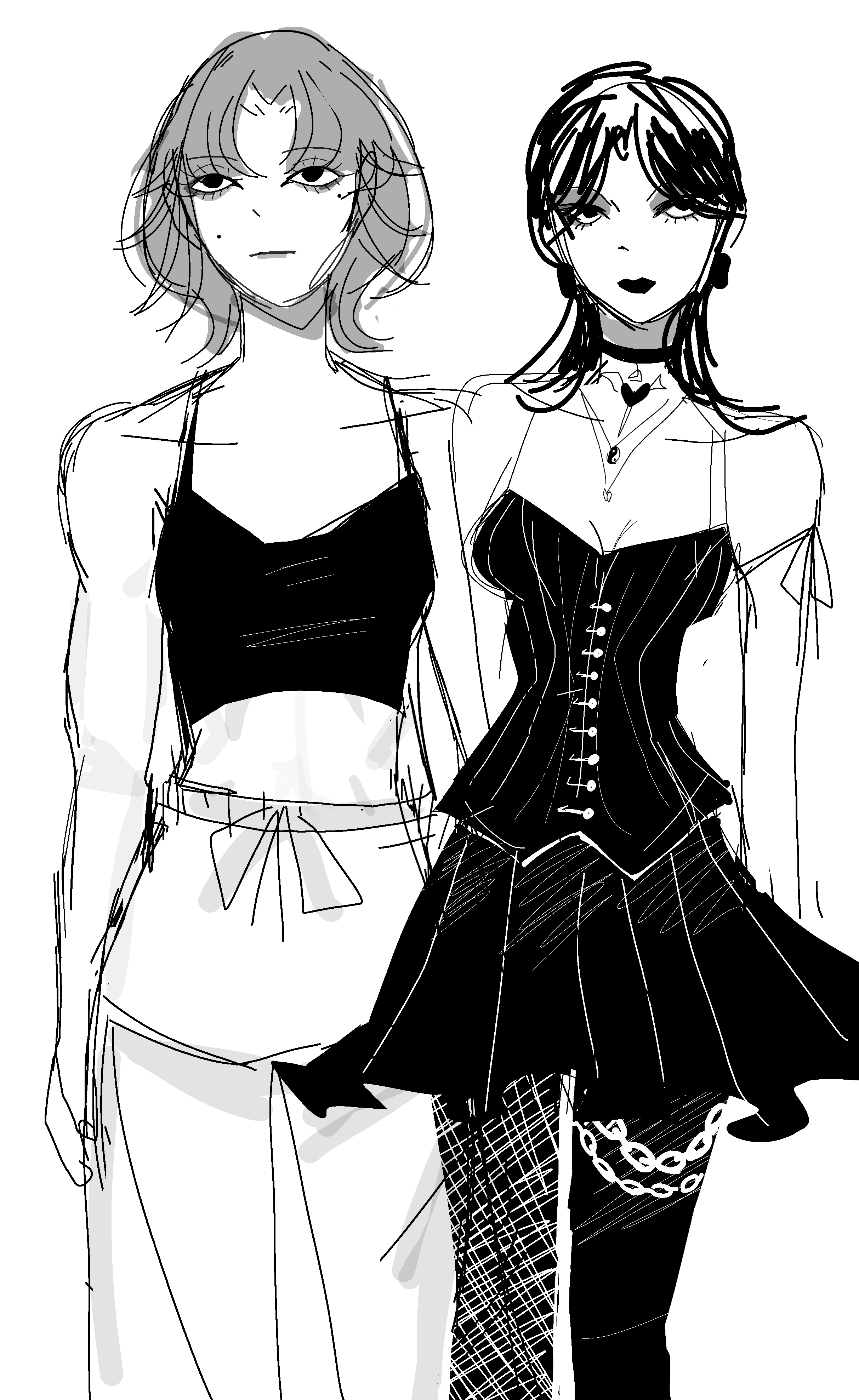 Muscle mommy and Gothic gurl - ibisPaint