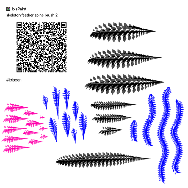 Skeletal feather spine brush 2 - ibisPaint