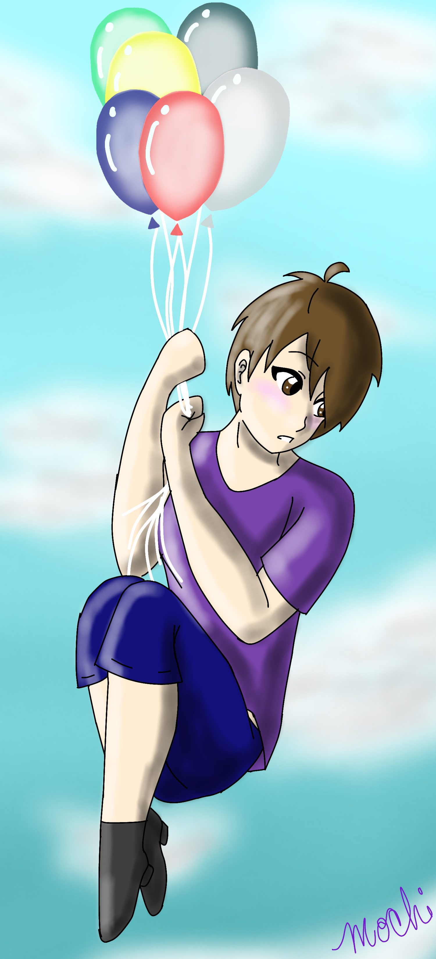 floating with balloons~ - ibisPaint
