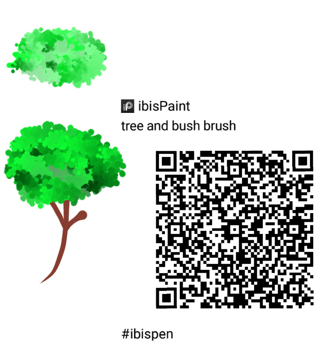 tree and bush brush - ibisPaint