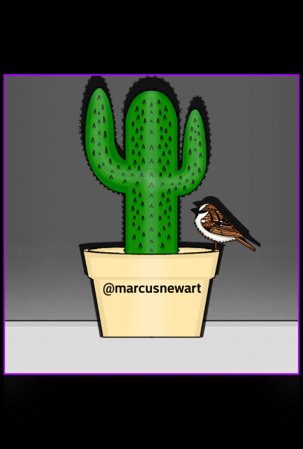 A cactus and a bird! - ibisPaint