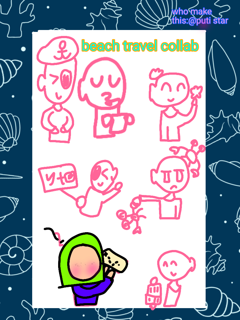 beach travel collab - ibisPaint