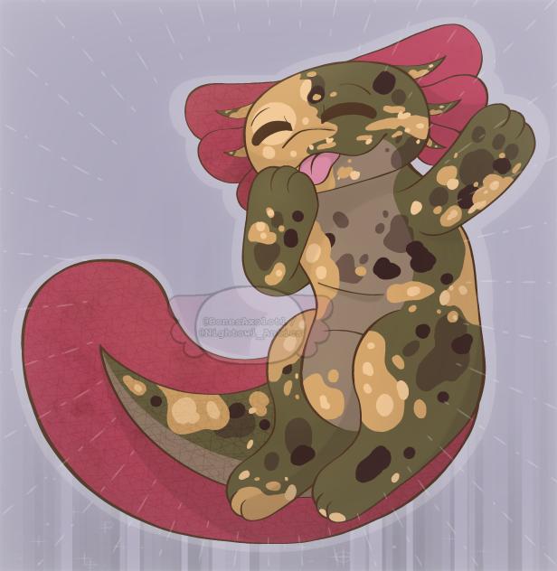 Waving axolotl - ibisPaint