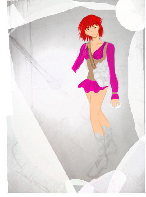 chica cabello rojo - ibisPaint