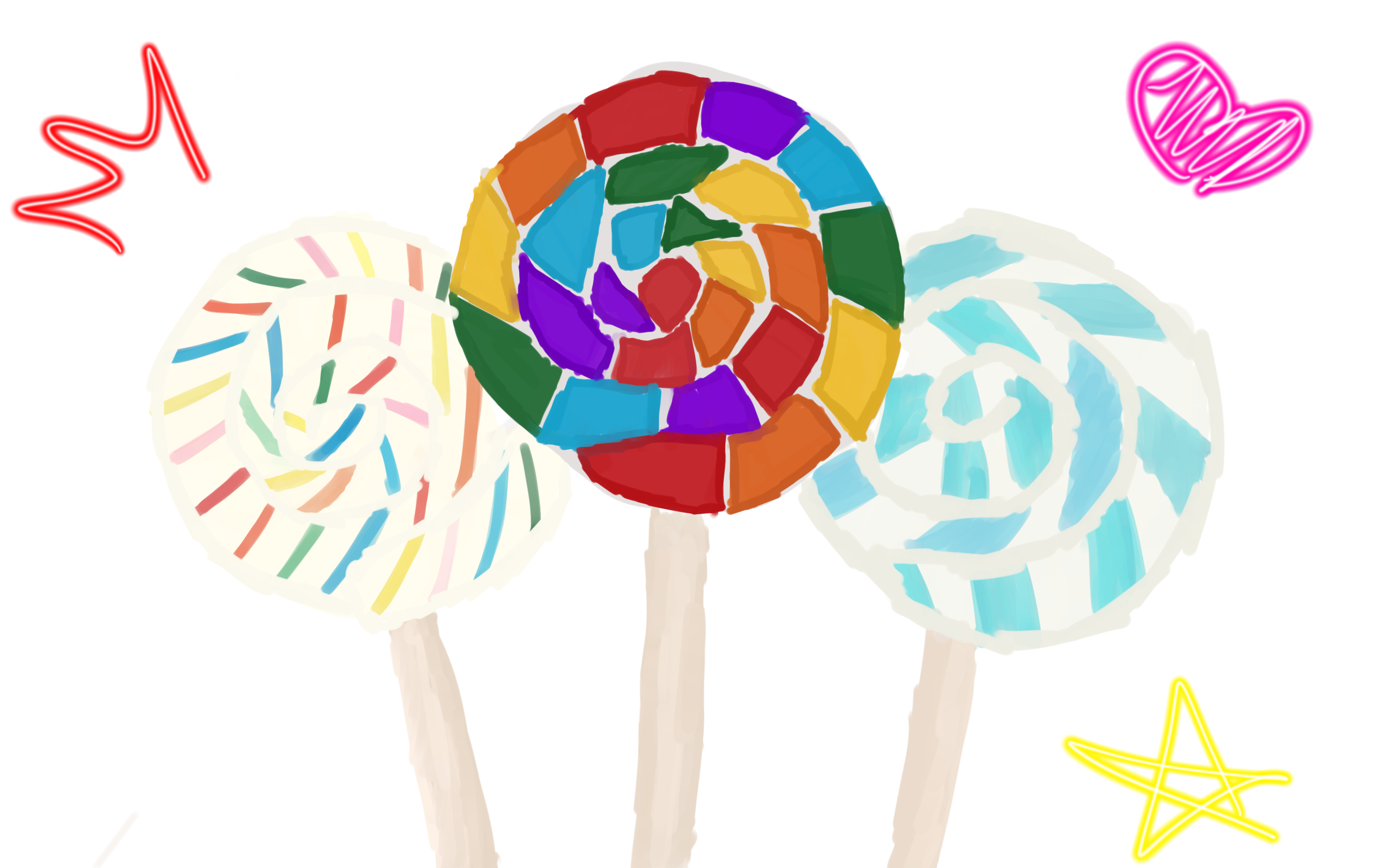 LOLLIPOPS ️🧡💛💚💙💜 - ibisPaint