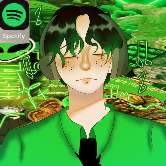 DRAWING SPOTIFY NOW 💚🖤 - ibisPaint