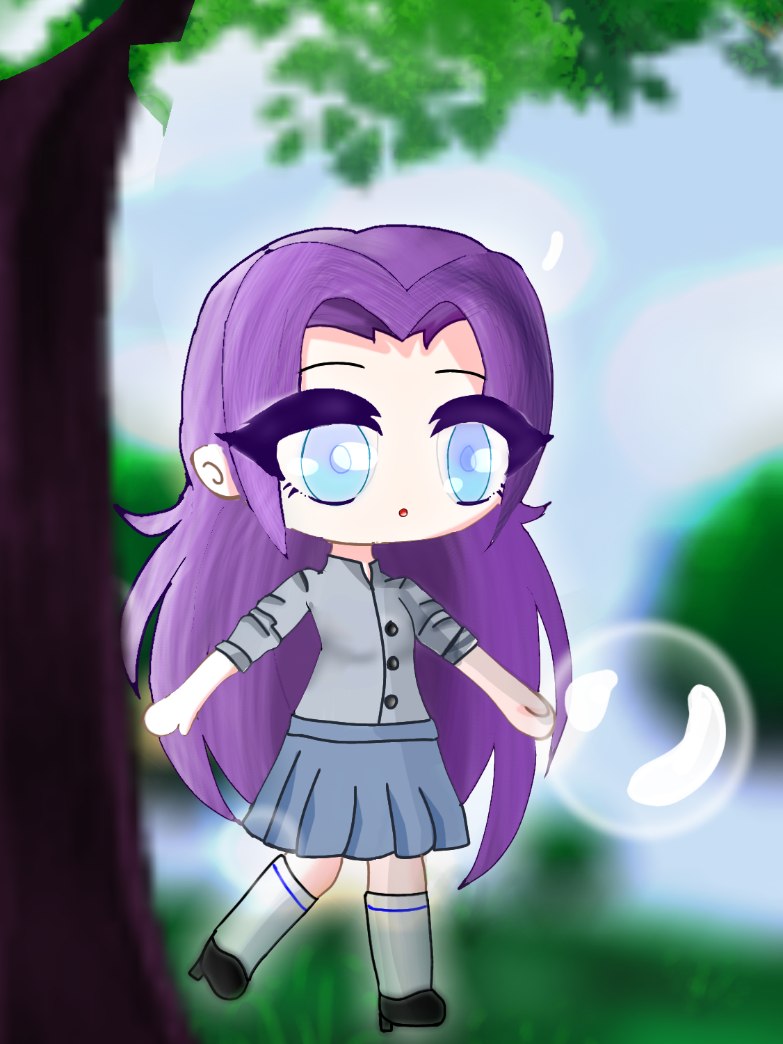 personagem de gacha no parque desenho - ibisPaint
