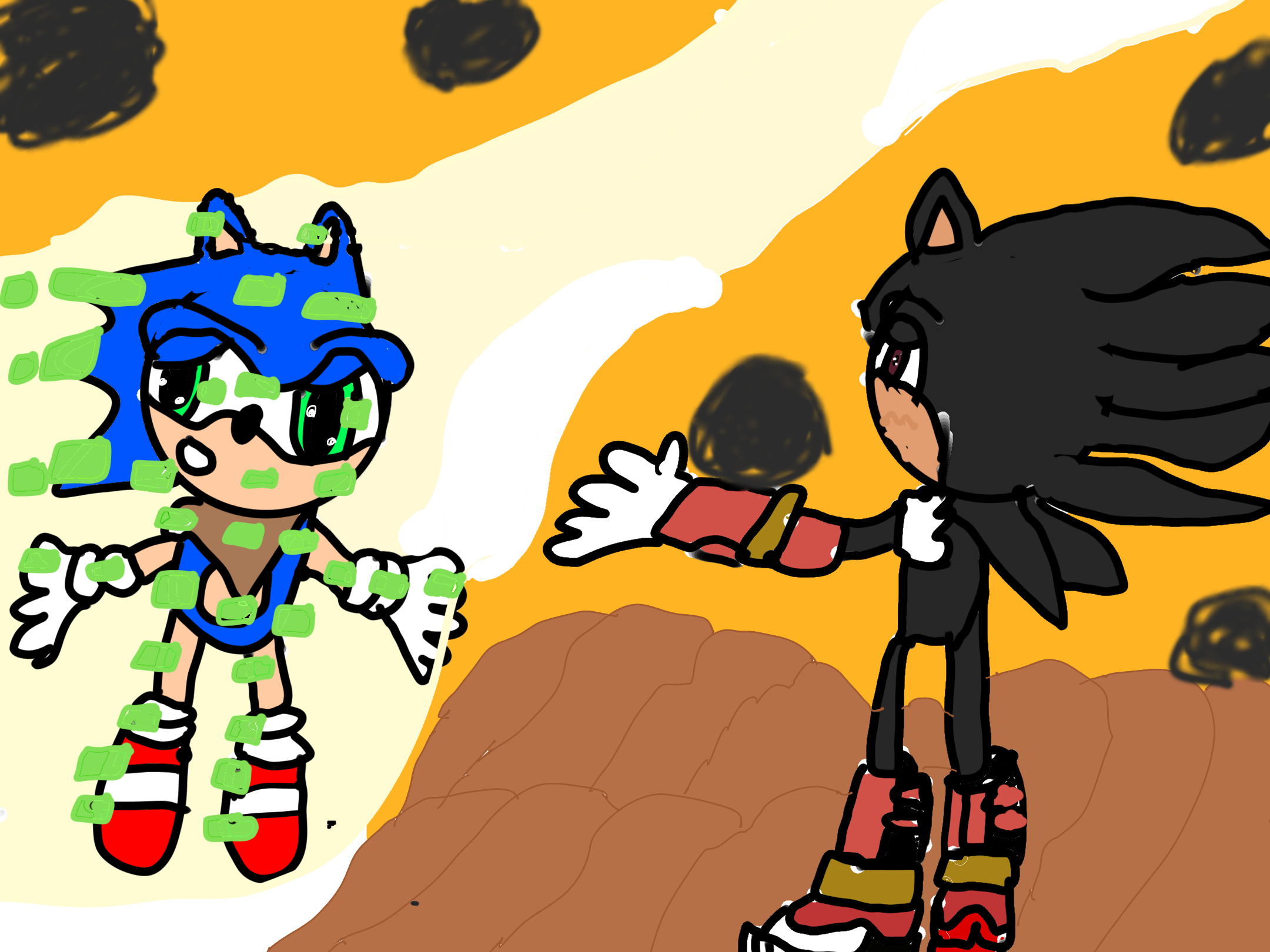 Sonic gets hit by the light - ibisPaint