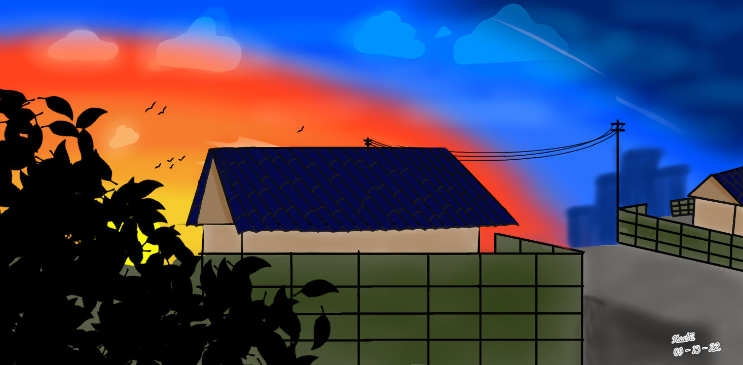 quiet environment to watch the sunset - ibisPaint