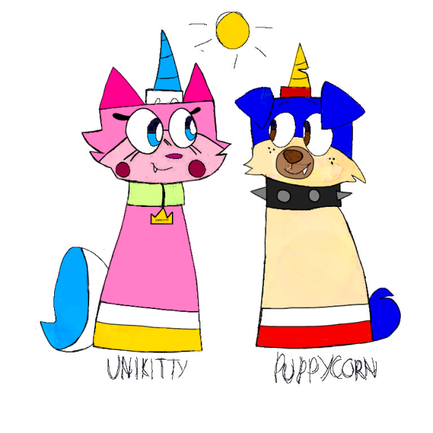 Colored Unikitty & Puppycorn pic - ibisPaint