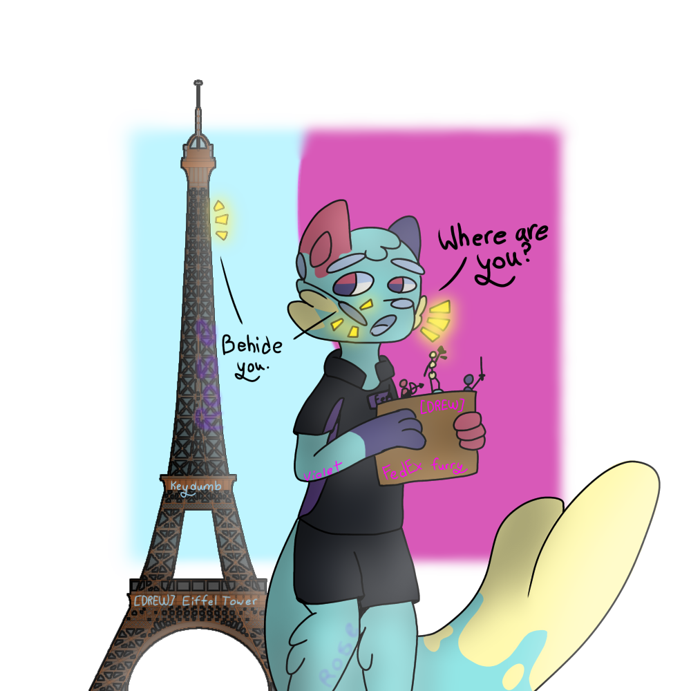 FedEx Furry and Eiffel Tower - ibisPaint
