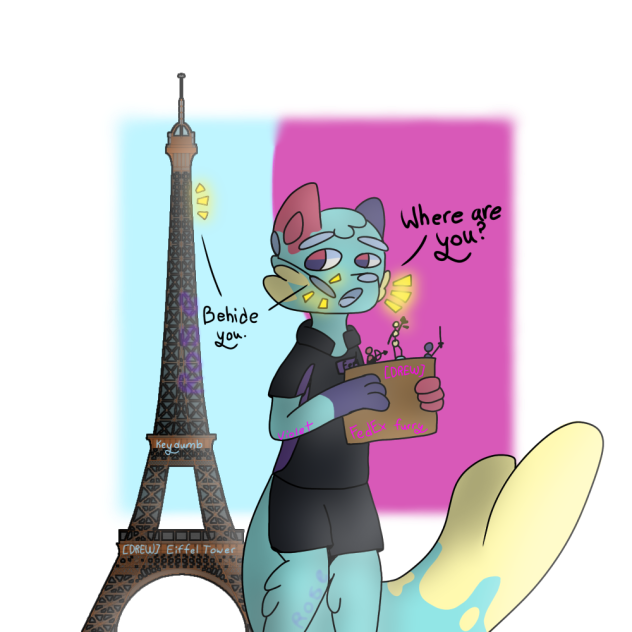 FedEx Furry and Eiffel Tower - ibisPaint