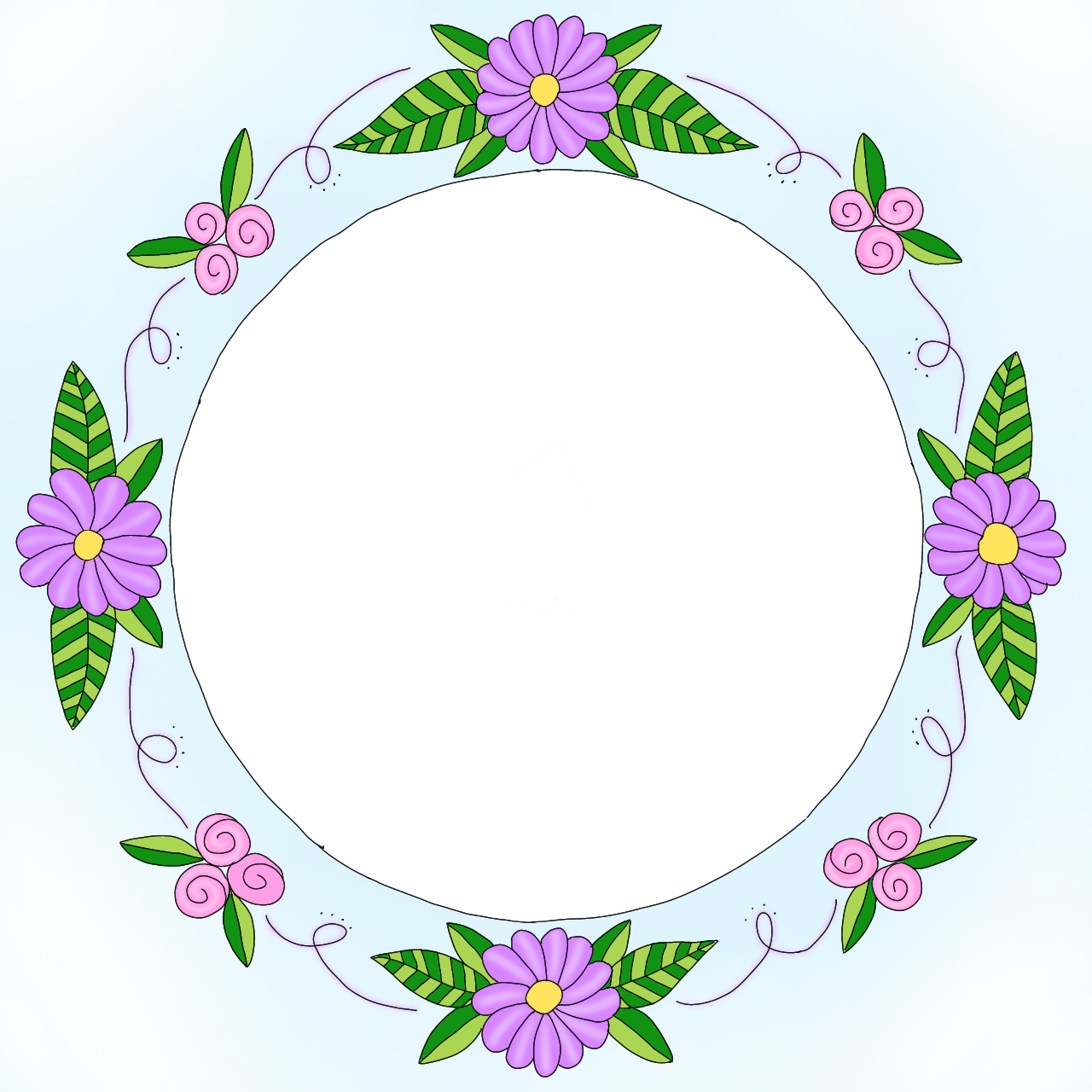 Flower Doodle Border 10 - ibisPaint