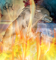 Wild fire wolf’s death - ibisPaint