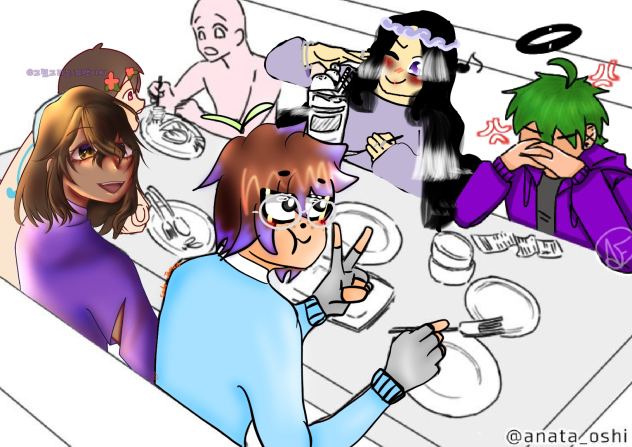 Eating together collab! - ibisPaint