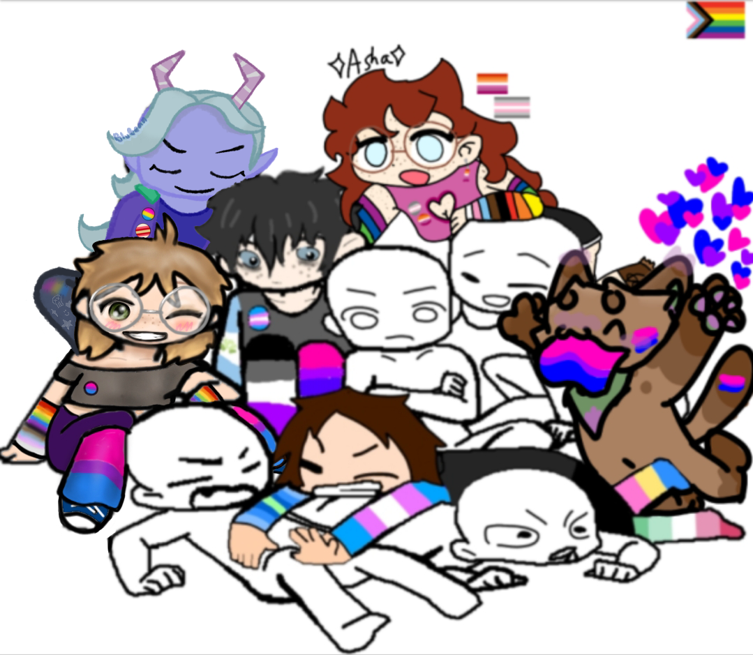 PRIDE COLLAB WITH AMBER! 💖💛🩵 - ibisPaint