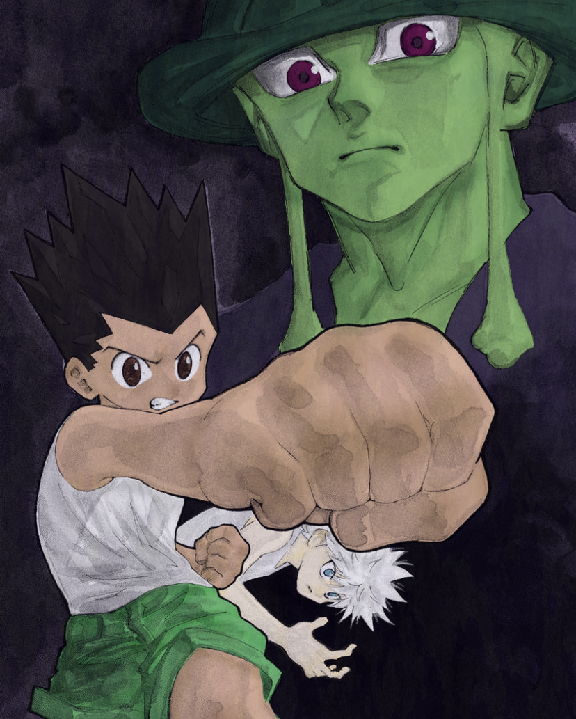 hxh + gon, killua, & meruem illustration - ibisPaint